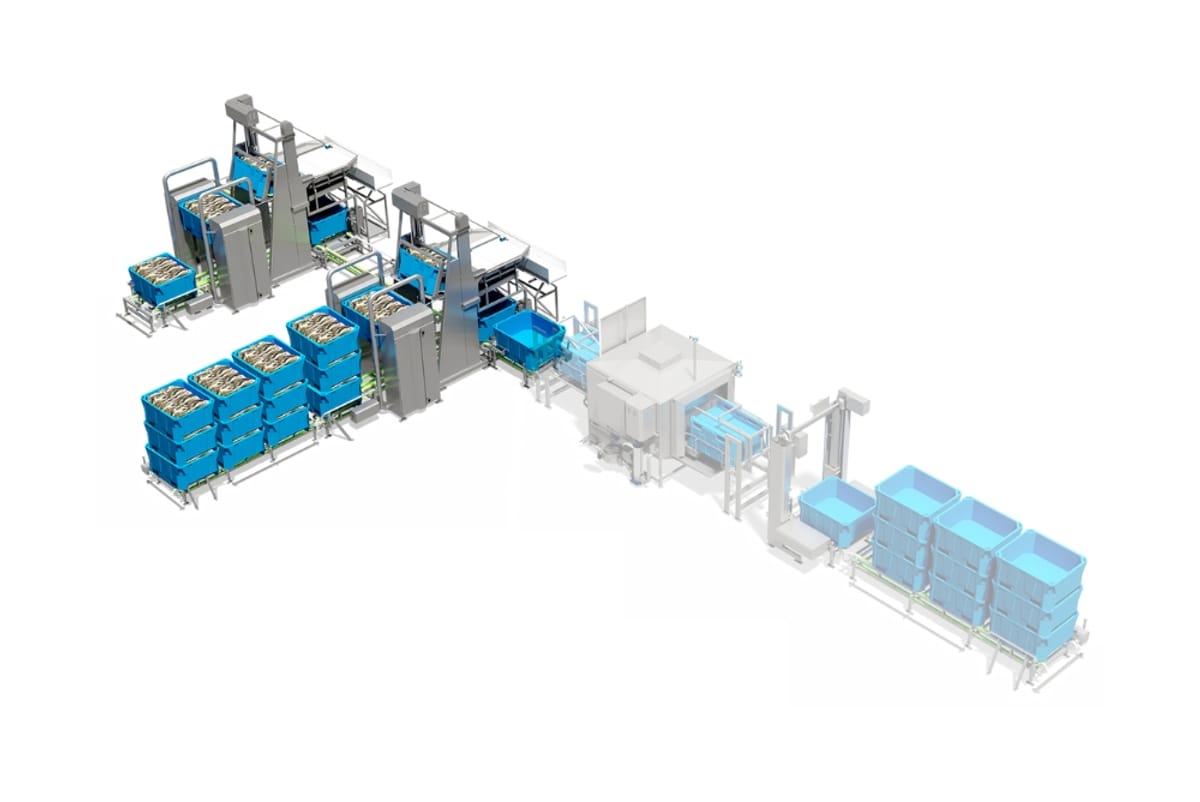 Skaginn 3X Tub Handling System - Food Machines | IB Food-Machines